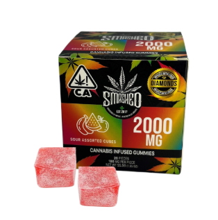 2000mg THC Sour Gold Gummies Infused With Liquid Diamonds- Assorted ...